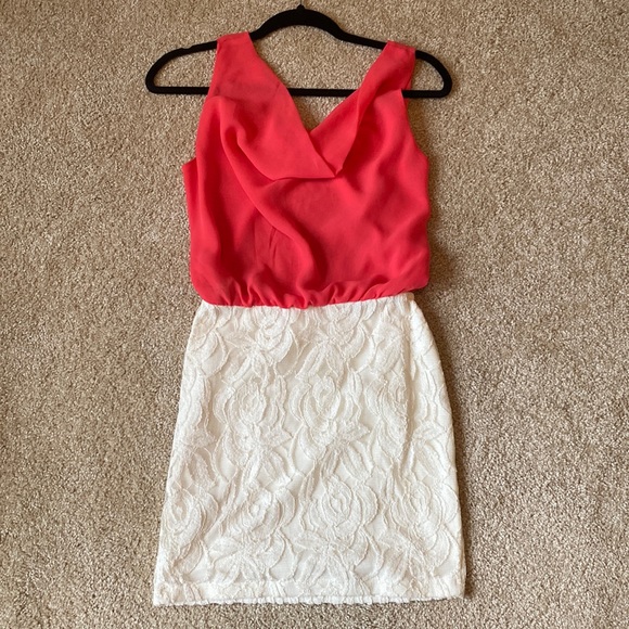 Body Central | Dresses | Body Central Pink And White Mini Dress | Poshmark